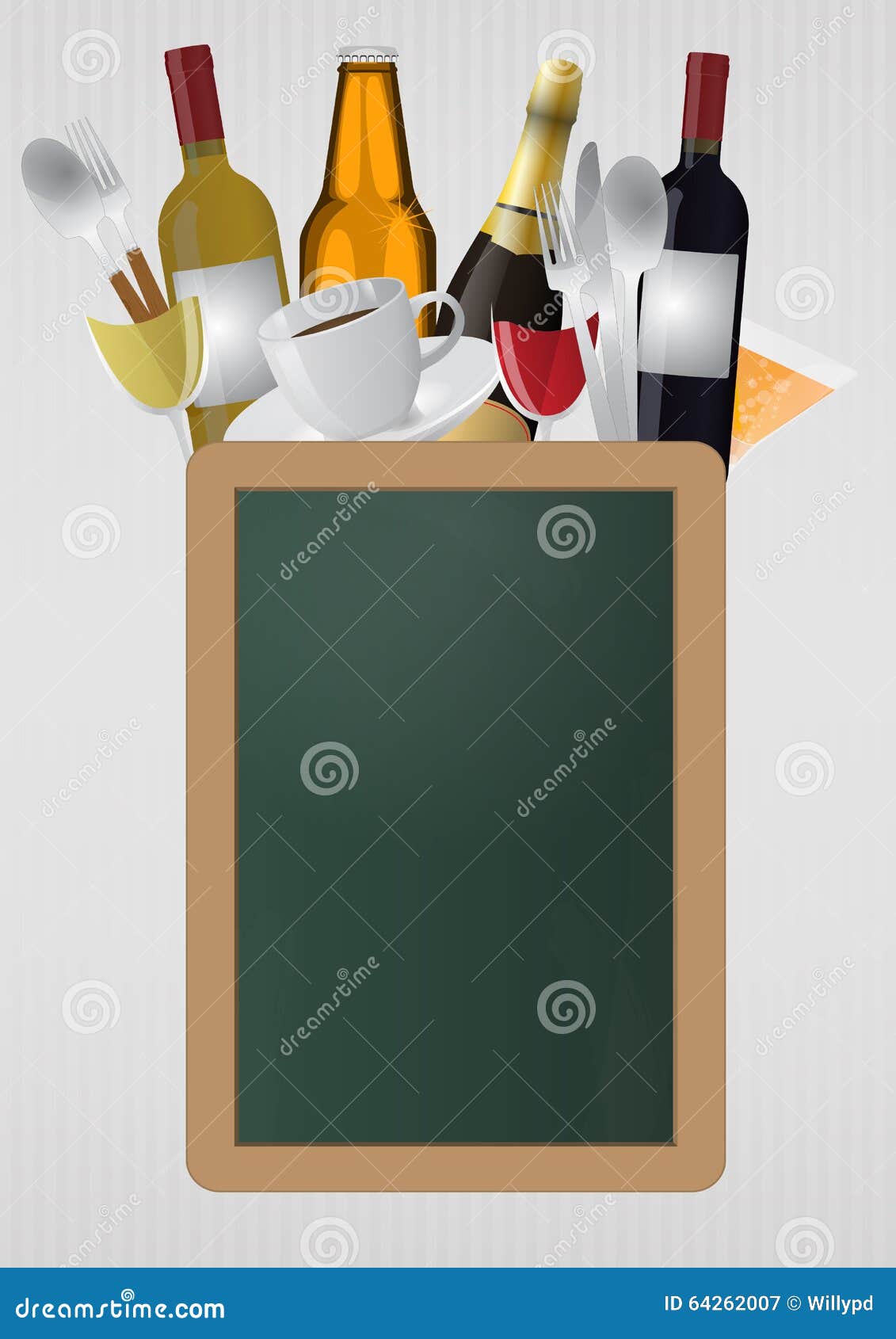 Blank chalkboard food stock vector. Illustration of object - 64262007