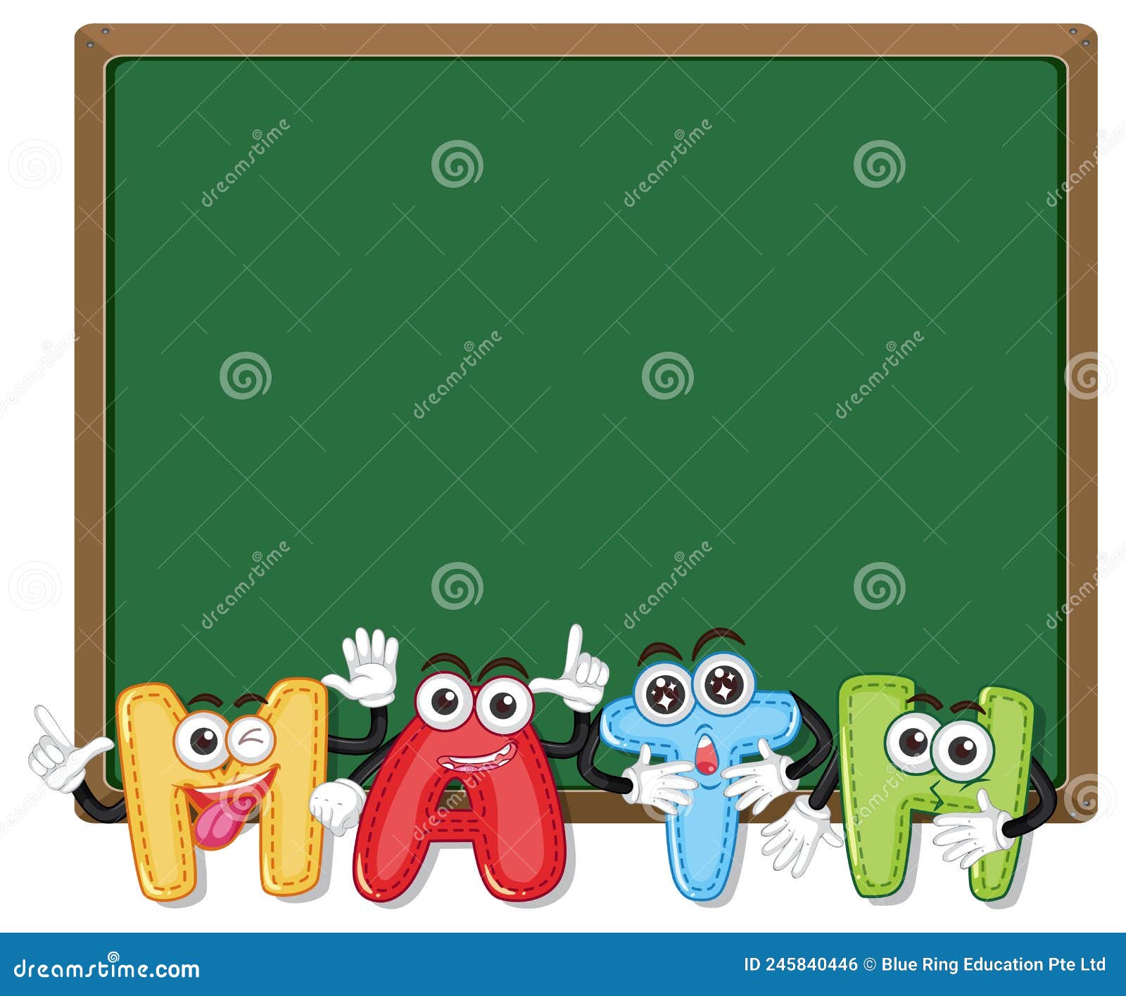 Blank Chalkboard with Math Logo and Children Stock Vector ...