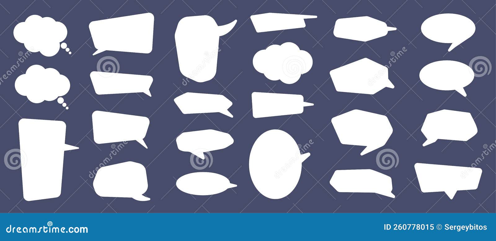 Blank Chat Balloons in Various Shapes in Flat Style. Template Speech ...