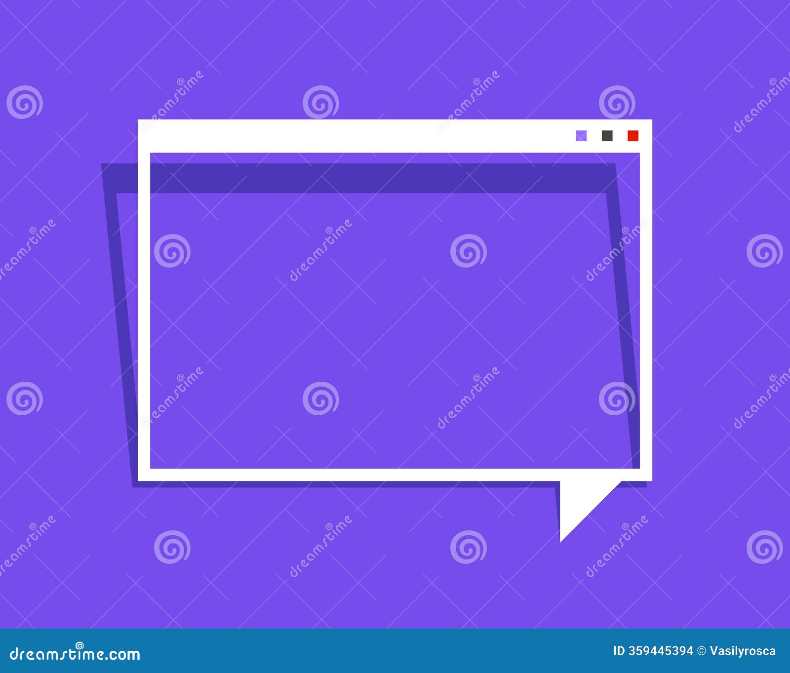 Blank Chat Window Design. Empty Chat Box on Purple Background for ...