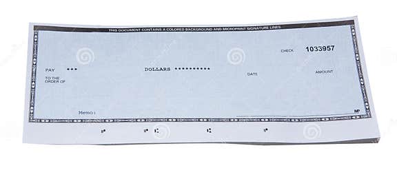 Blank check stock photo. Image of withdraw, account, deposit - 11615832