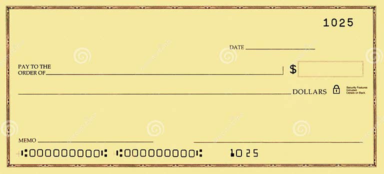Blank Check with False Numbers Stock Image - Image of bank, payment ...