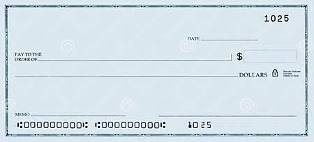 Blank Check with False Numbers Stock Photo - Image of financial ...
