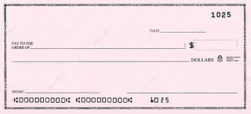 Blank Check with False Numbers Stock Photo - Image of bank, security ...
