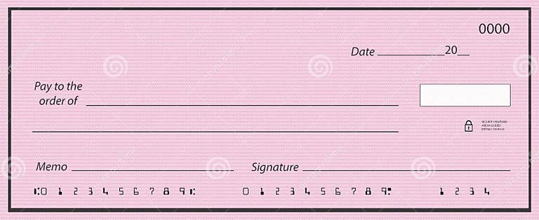 Blank Check with False Numbers Stock Illustration - Illustration of ...
