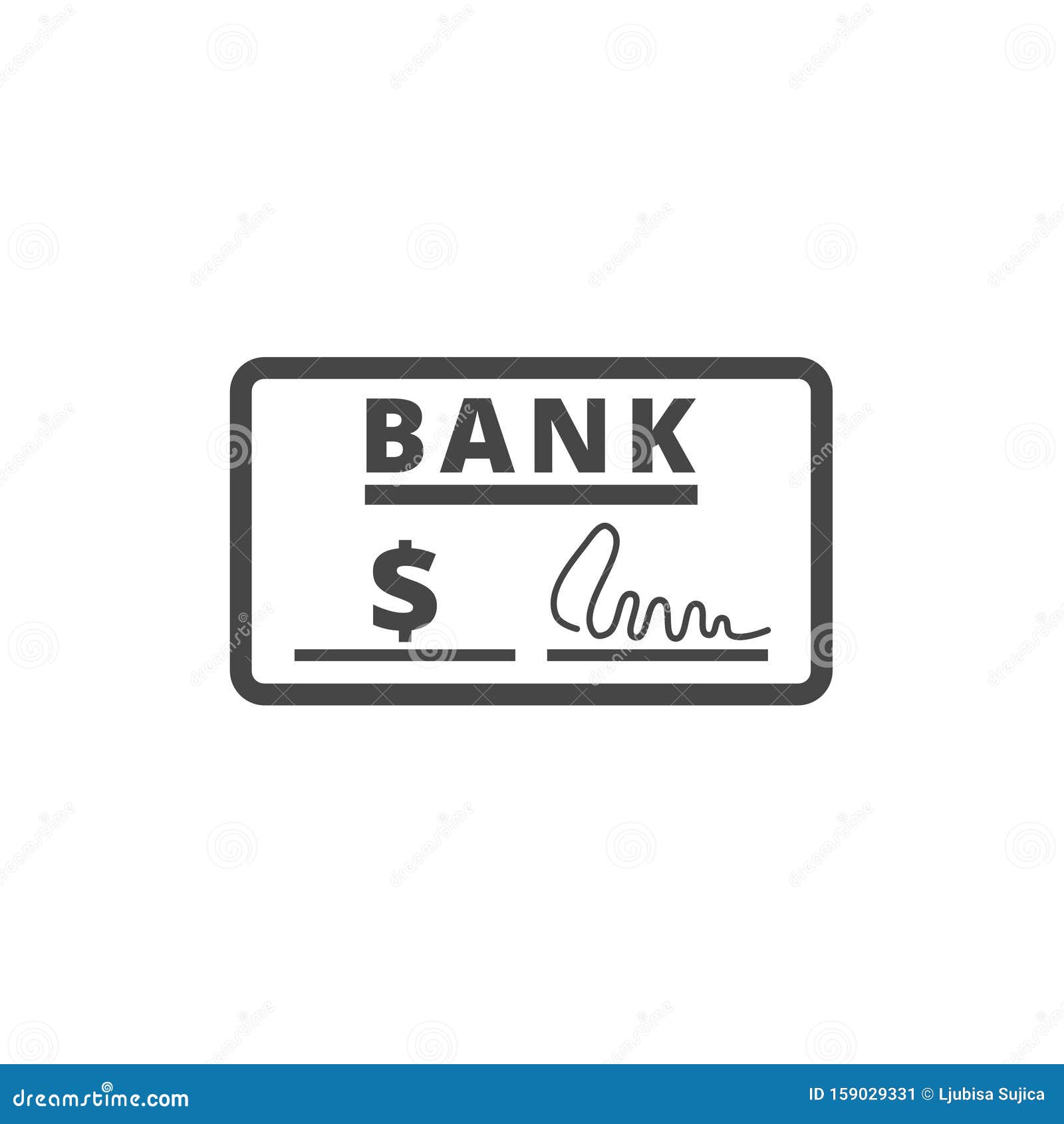 Blank check - Illustration stock vector. Illustration of check - 159029331