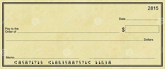 Blank Check with Light Parchment Background Stock Illustration ...