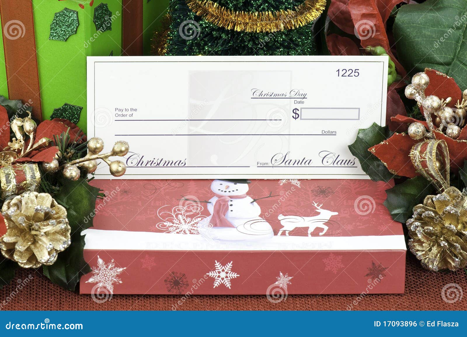 Blank check from Santa stock photo. Image of check, decorative - 17093896