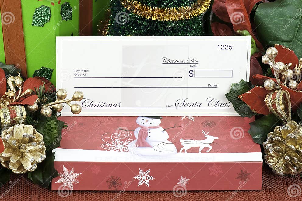 Blank check from Santa stock photo. Image of check, decorative - 17093896