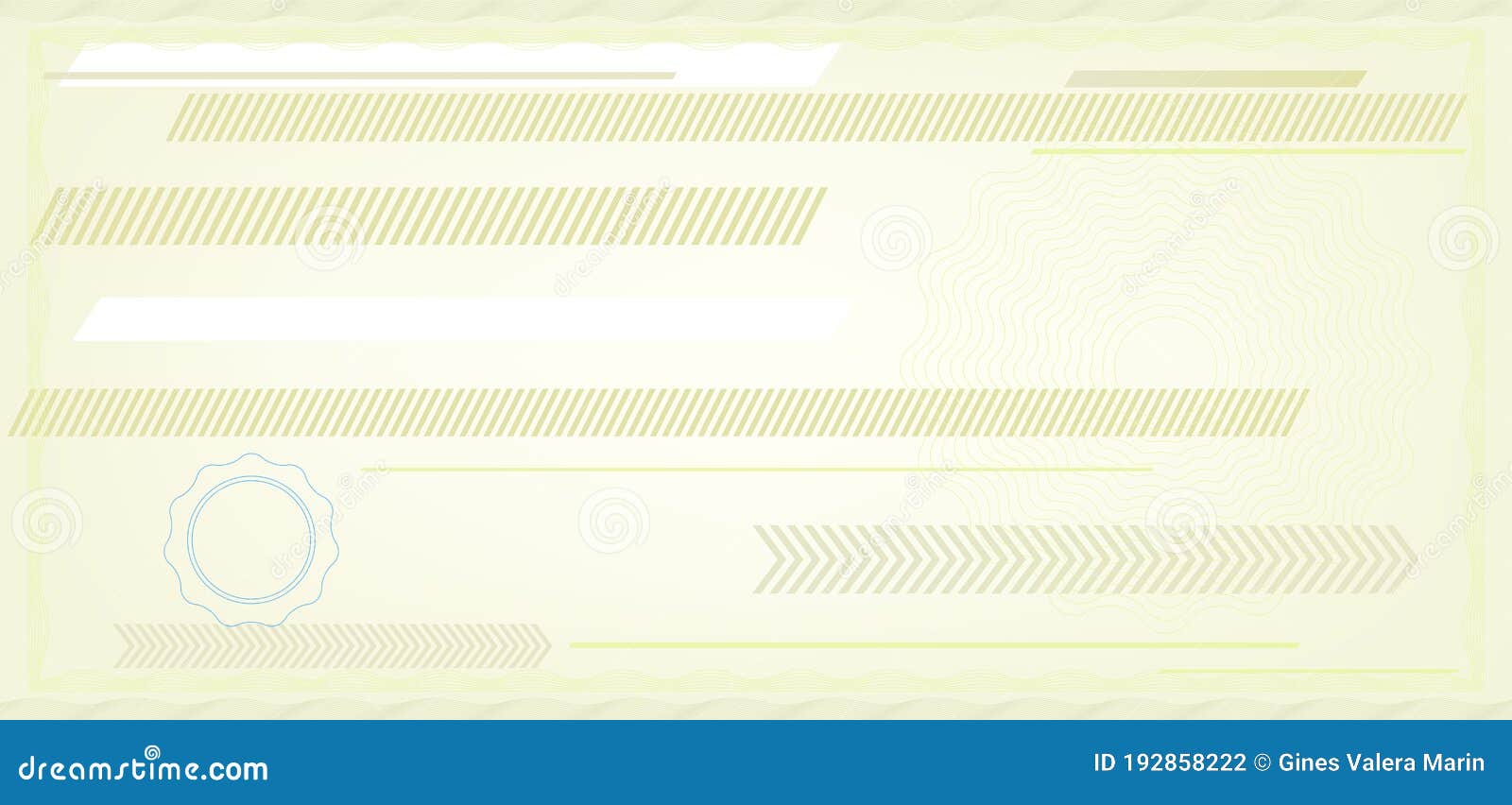 Blank Check Specimen in Soft Tones with Copy Space Stock Illustration ...