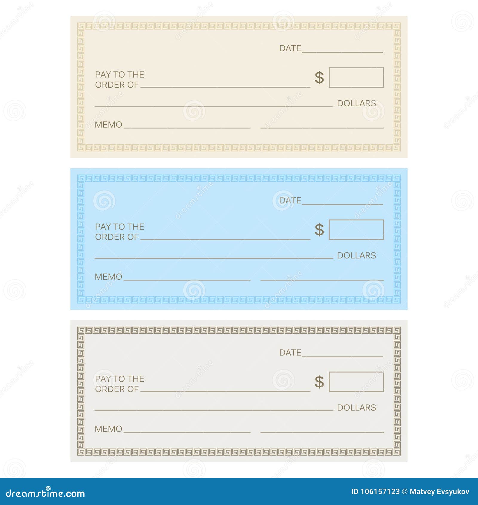 Blank Check Template. Check Template Stock Illustration - Illustration ...