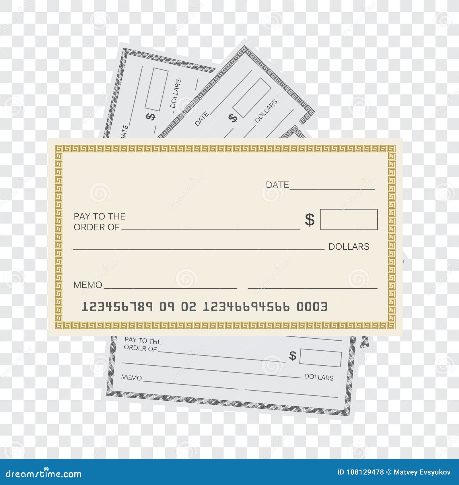 Blank Check Template. Check Vector Template Stock Illustration ...