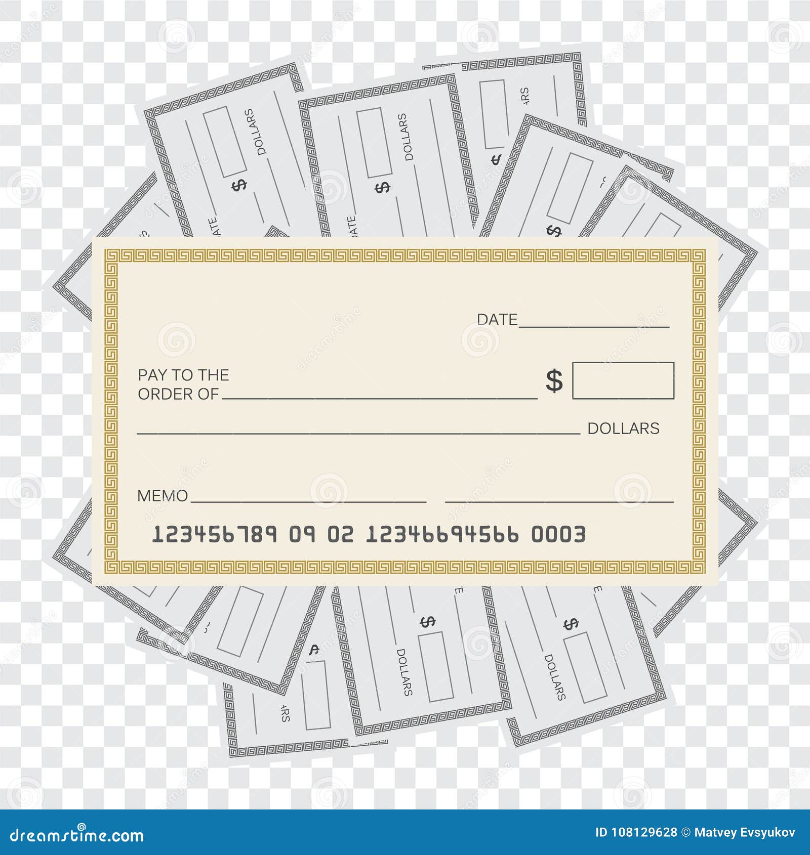 Blank Check Template. Check Vector Template Stock Illustration ...