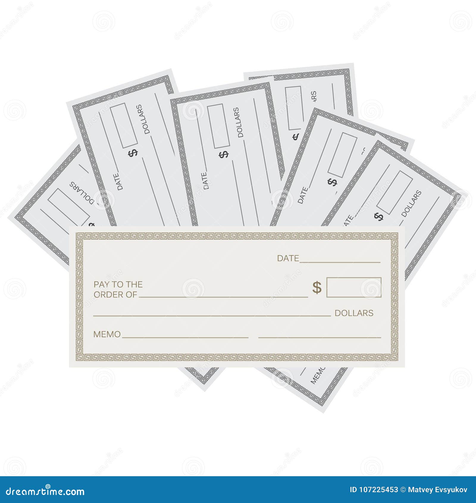 Blank Check Template. Check Vector Template Stock Vector - Illustration ...