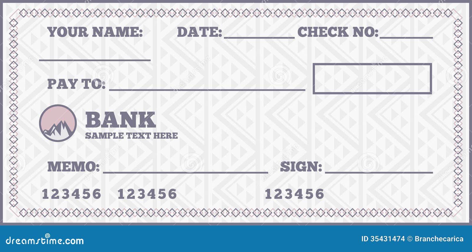 Blank check stock vector. Illustration of cash, accounting - 35431474