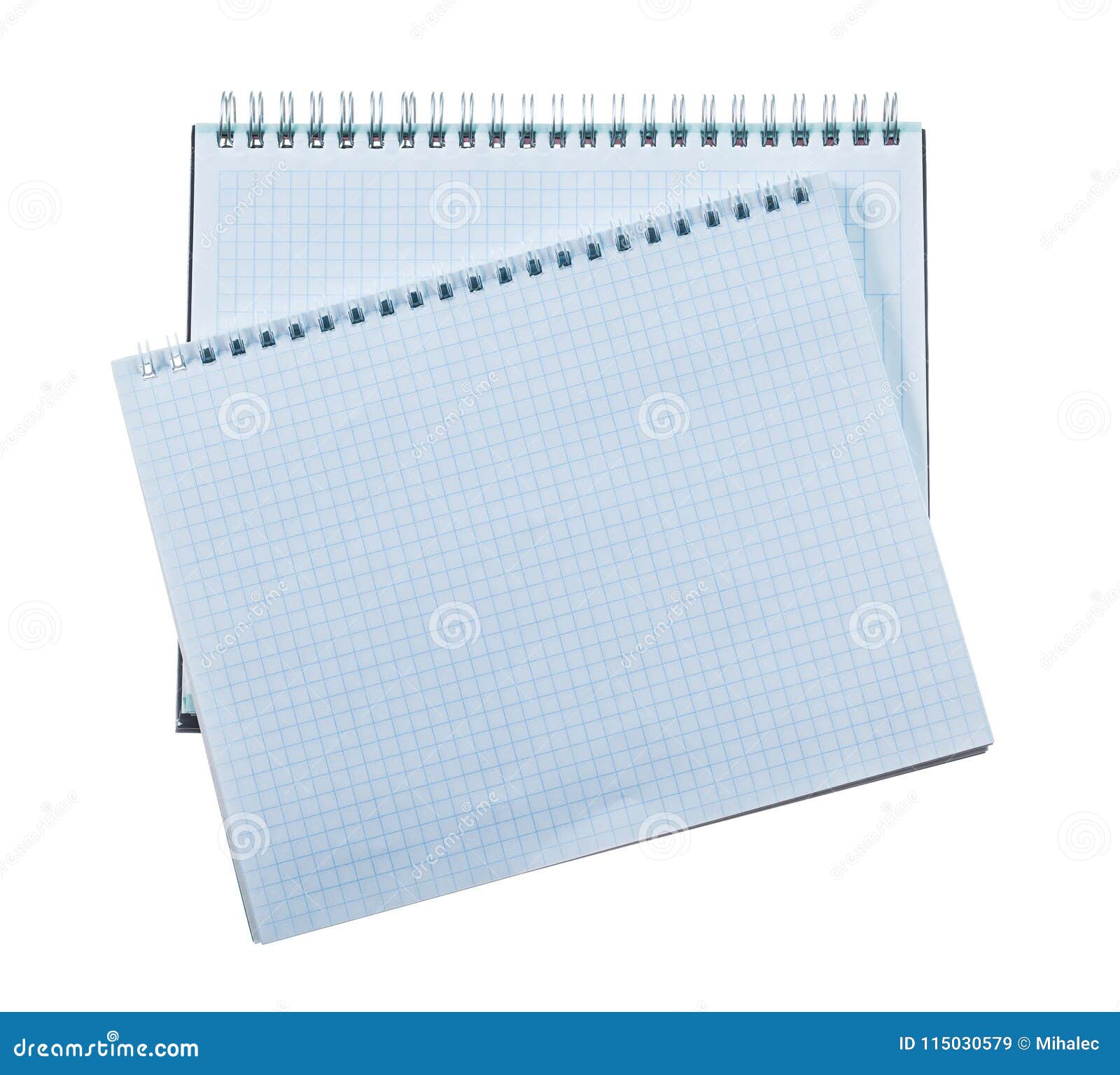 Blank Checked Notebooks Isolated on White Stock Image - Image of ...