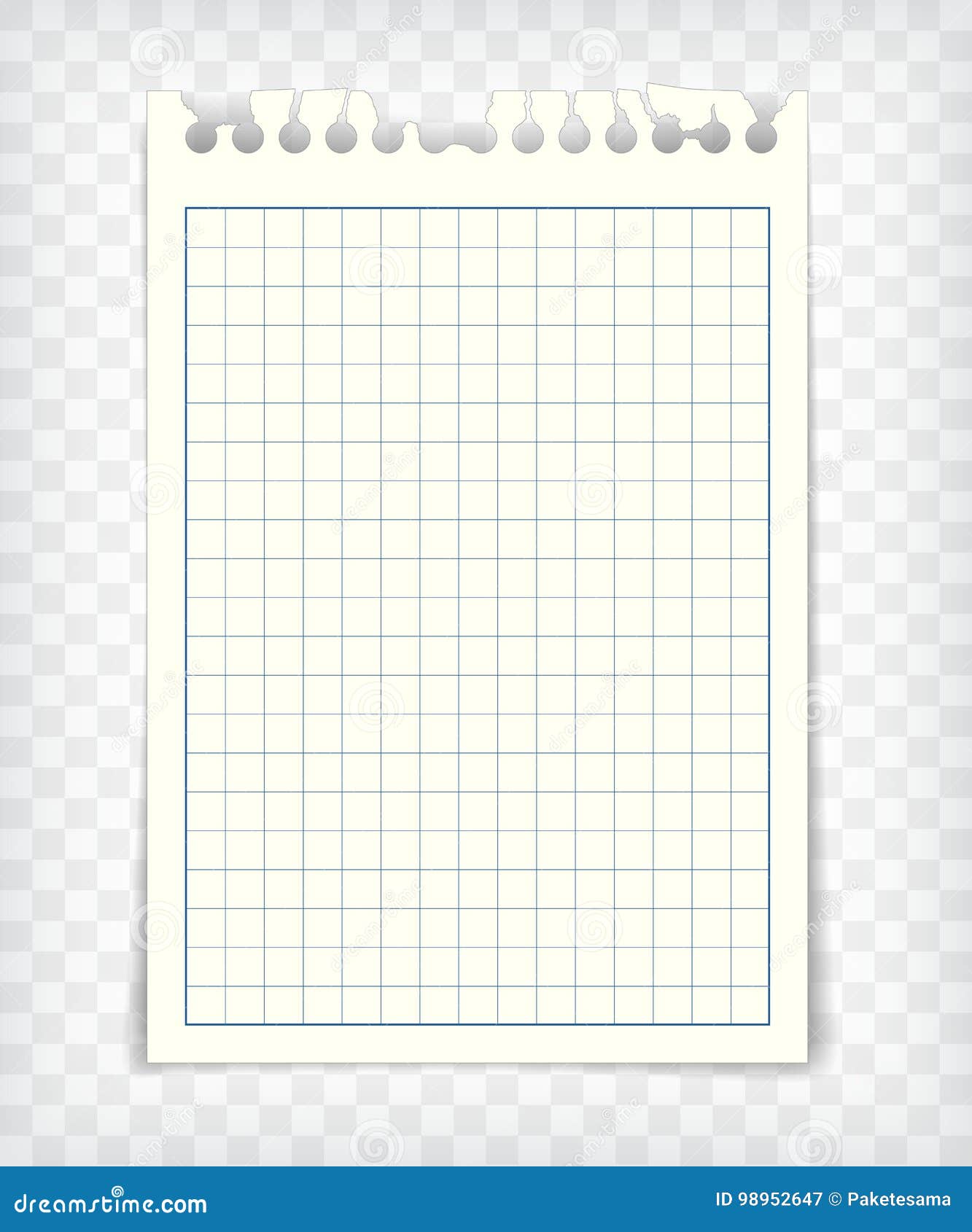 Blank Checkered Note Book Page with Torn Edge Stock Vector ...