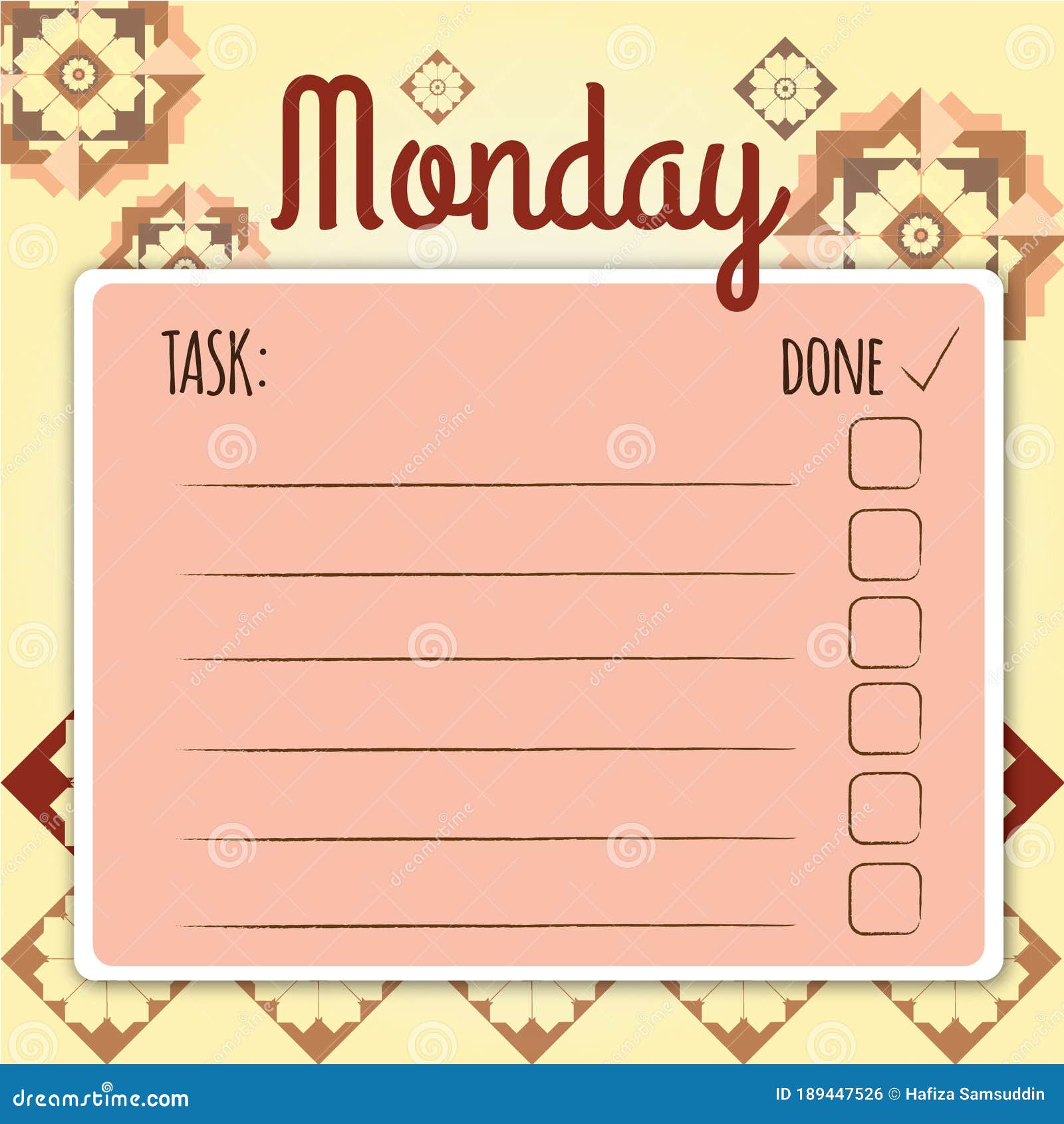 Blank daily Checklist Template. Vector Illustration Decorative Design ...
