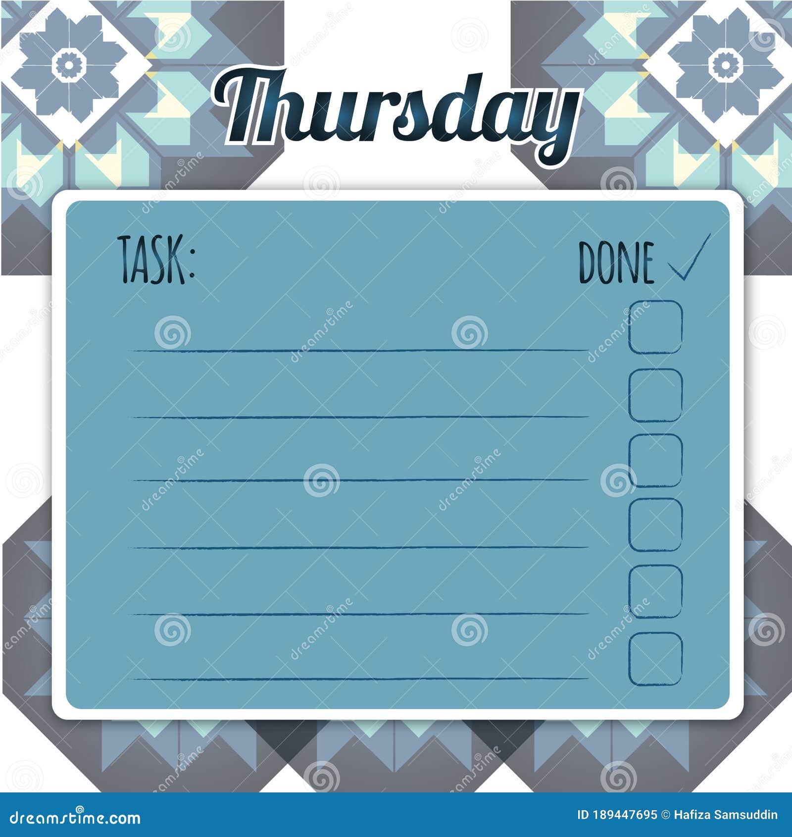 Blank daily Checklist Template. Vector Illustration Decorative Design ...