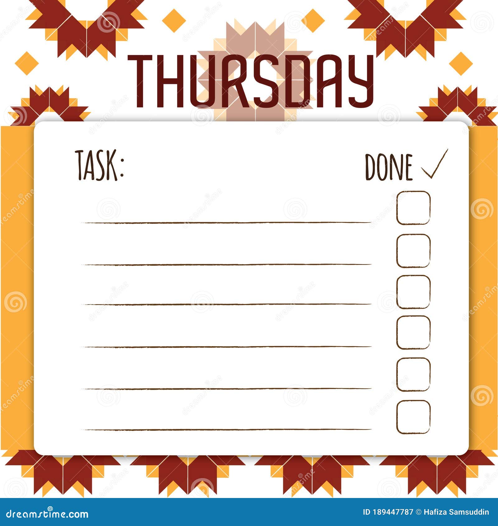 Blank daily Checklist Template. Vector Illustration Decorative Design ...