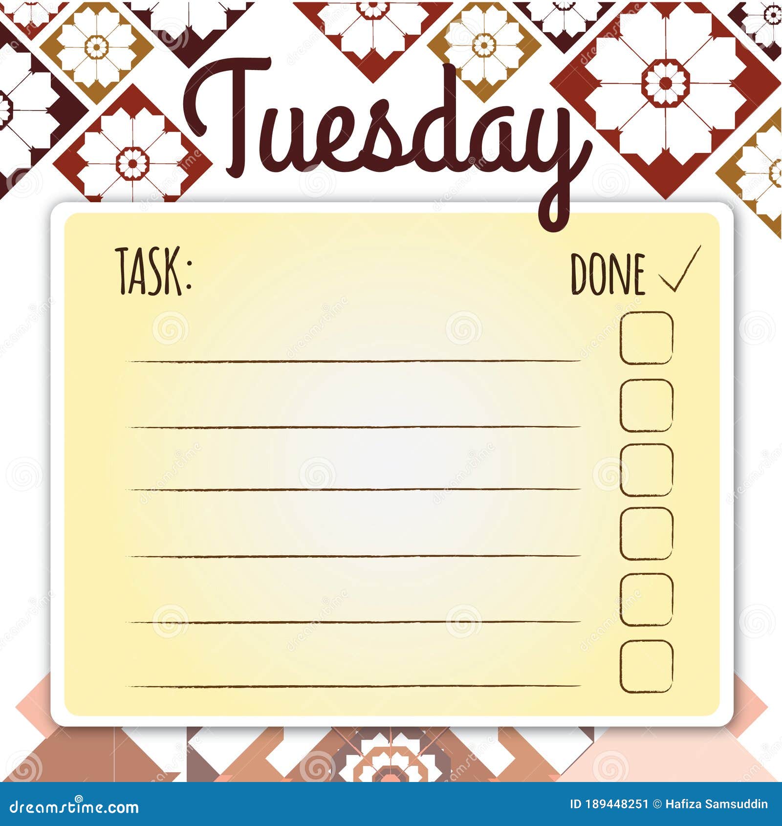 Blank daily Checklist Template. Vector Illustration Decorative Design ...