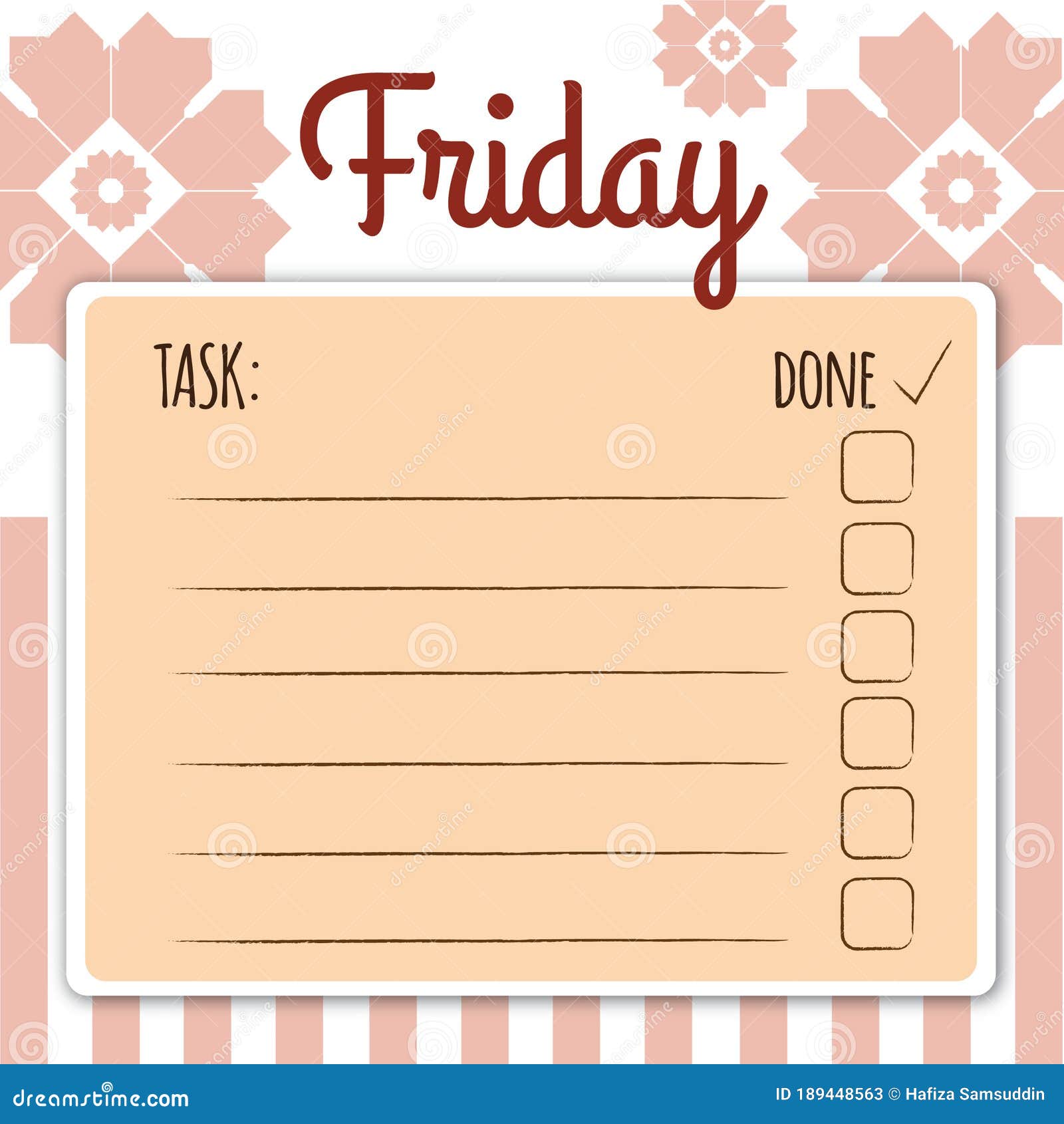 Blank daily Checklist Template. Vector Illustration Decorative Design ...