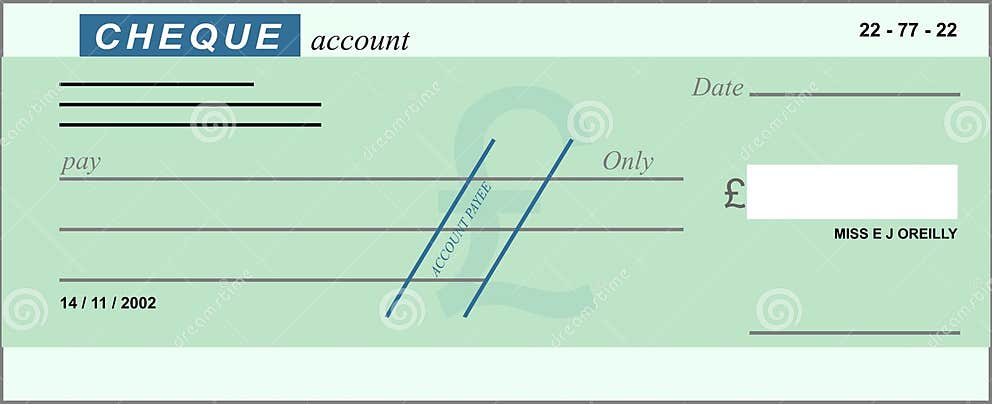 Blank Cheque stock vector. Illustration of payment, banking - 46247