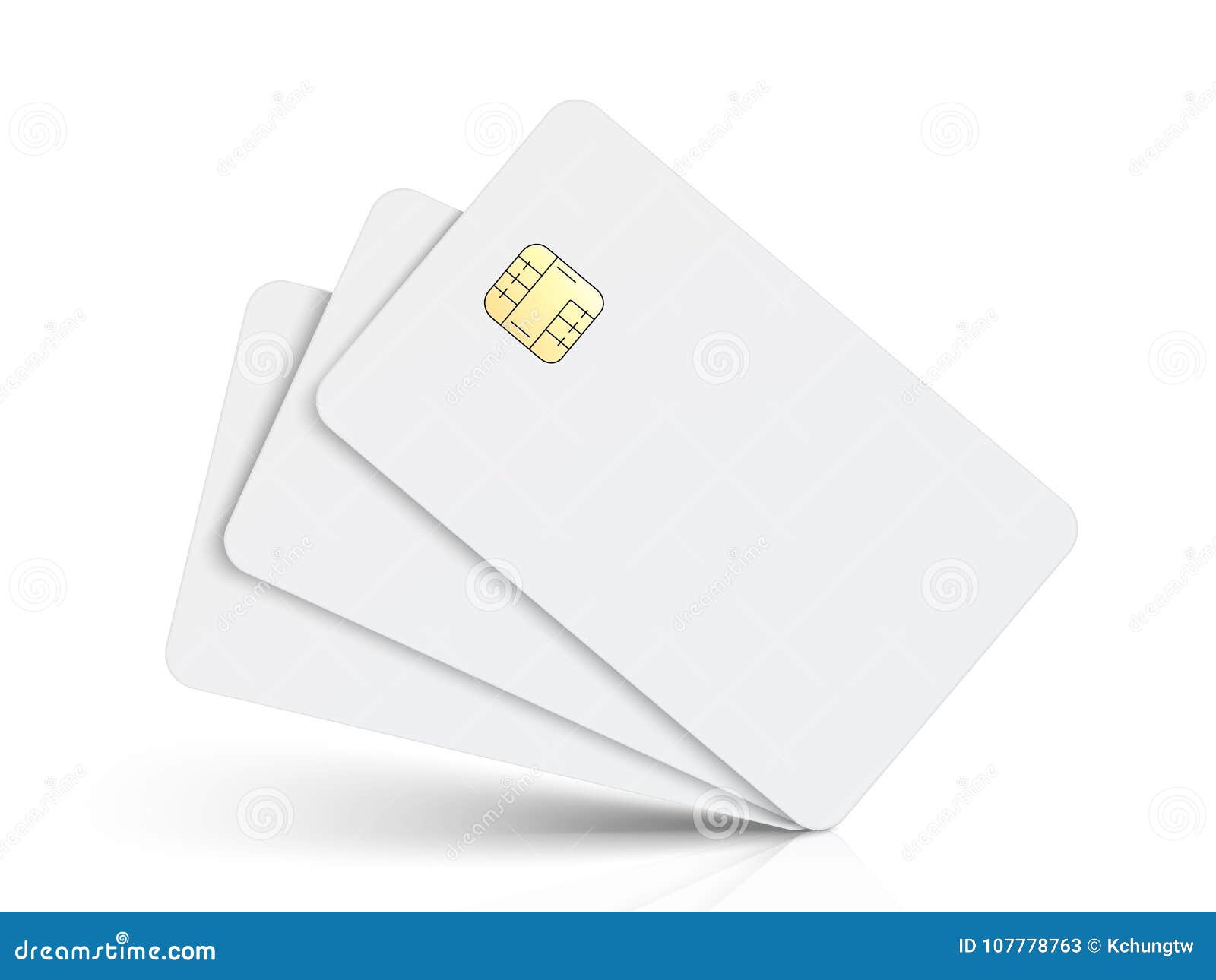 Blank Chip Credit Card On Abstract Blue Background Vector Illustration ...
