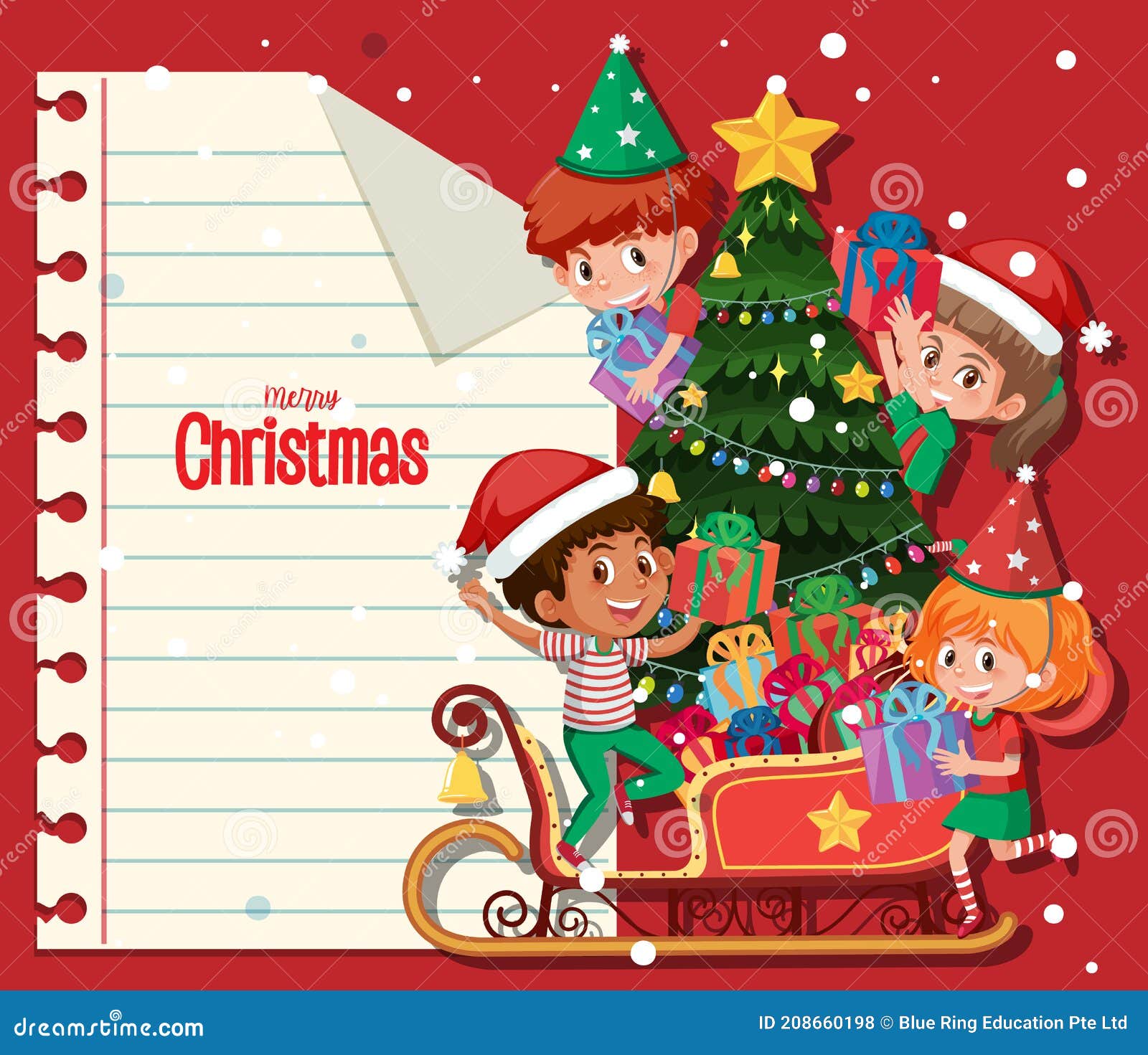 Blank Christmas Note Template Stock Vector - Illustration of ...