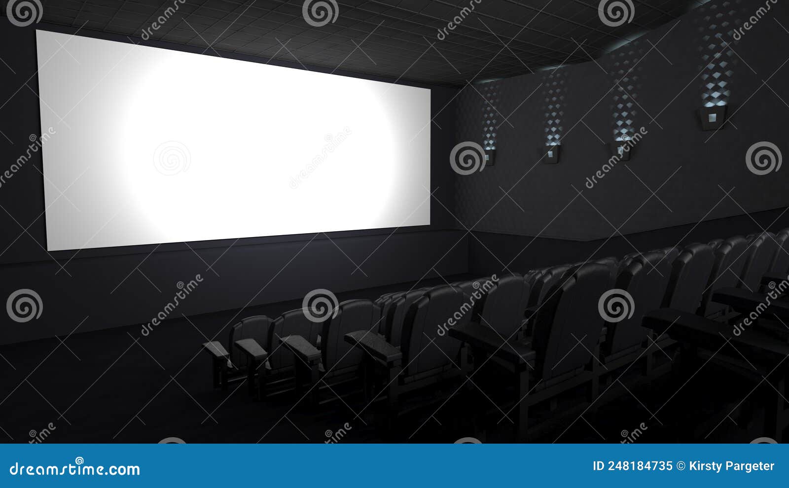 Blank cinema screen stock illustration. Illustration of dark - 248184735