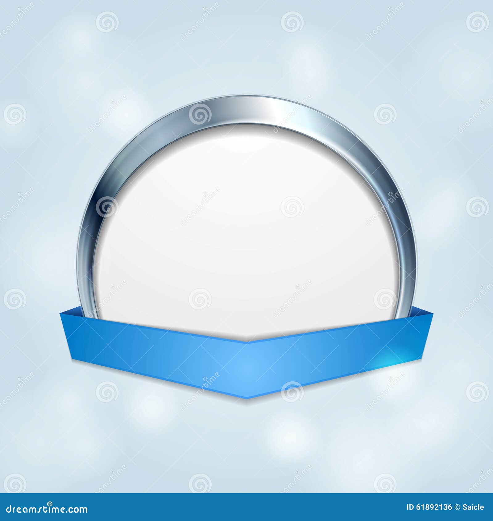 Blank Circle Frame with Blue Ribbon Stock Vector - Illustration of ...