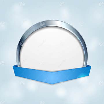 Blank Circle Frame with Blue Ribbon Stock Vector - Illustration of ...