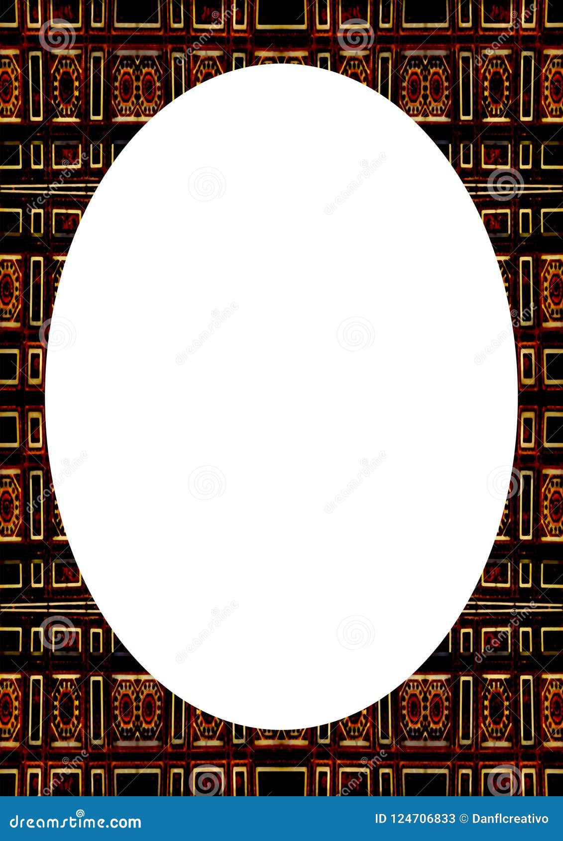 Blank Circle Frame with Elegant Decorated Edges Stock Image - Image of ...