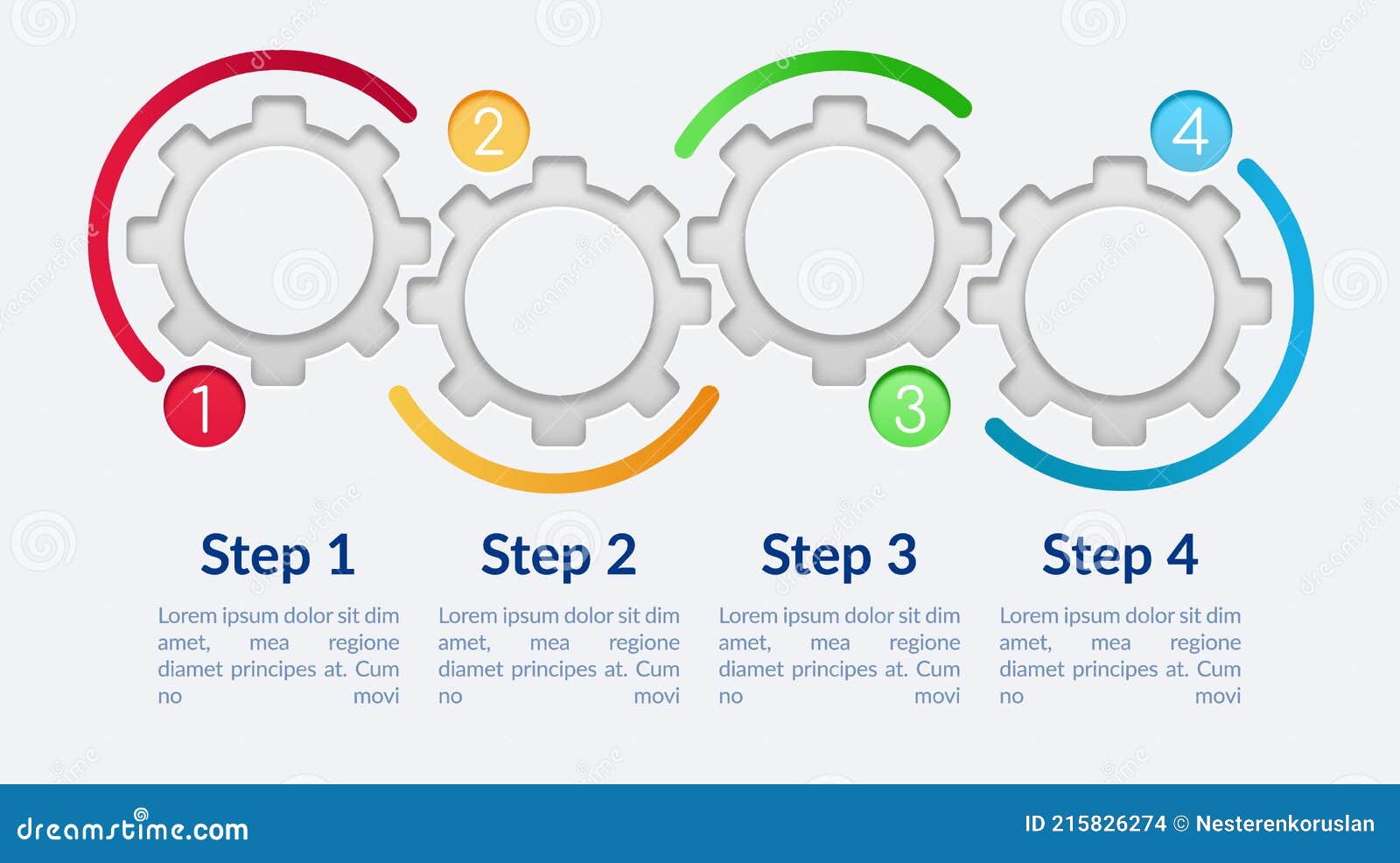 Blank Circle Gears Vector Infographic Template Stock Vector ...
