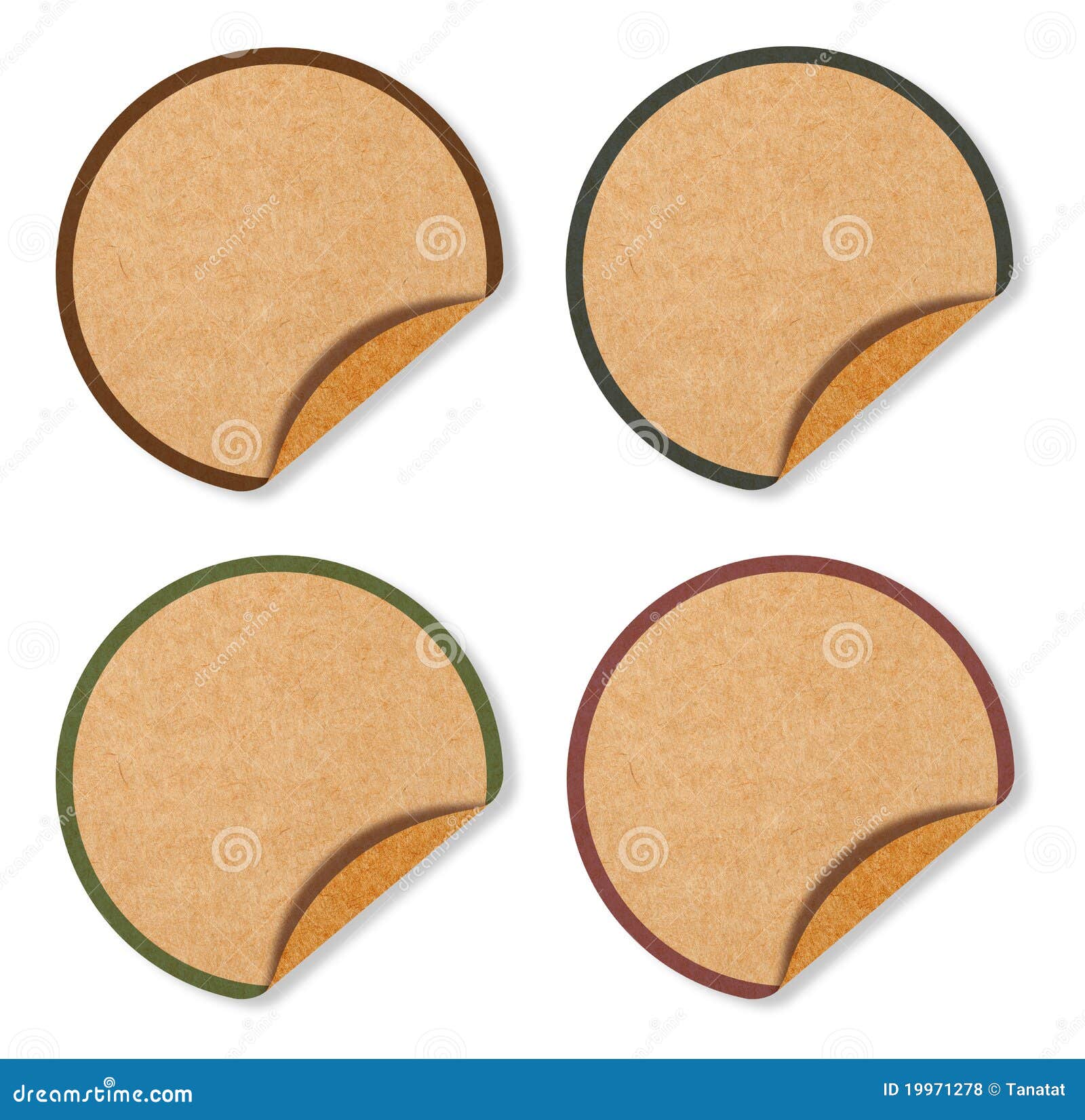 Blank Circle Labels from Brown Recycle Paper Stock Illustration ...