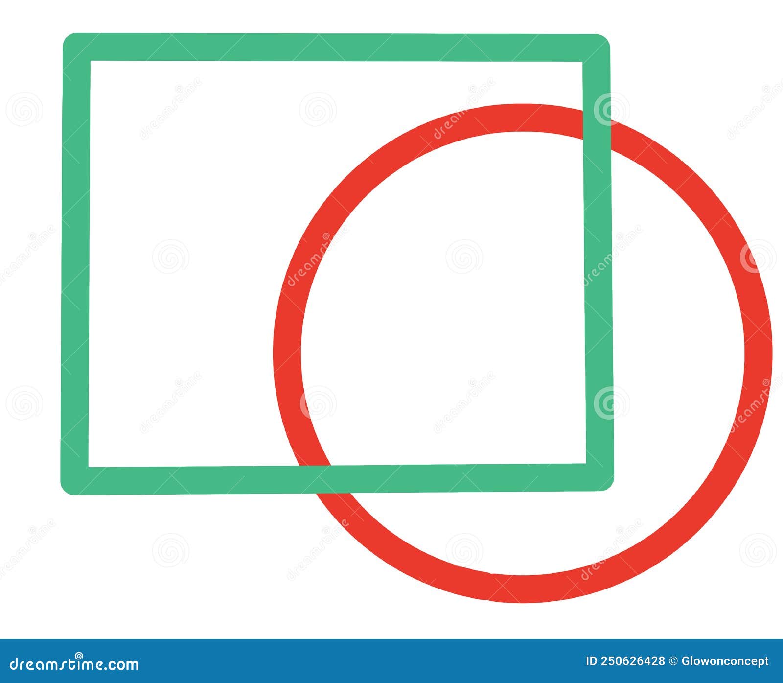 Blank Circle Line with Solid Shape Primary Color Kid Children Geometric ...