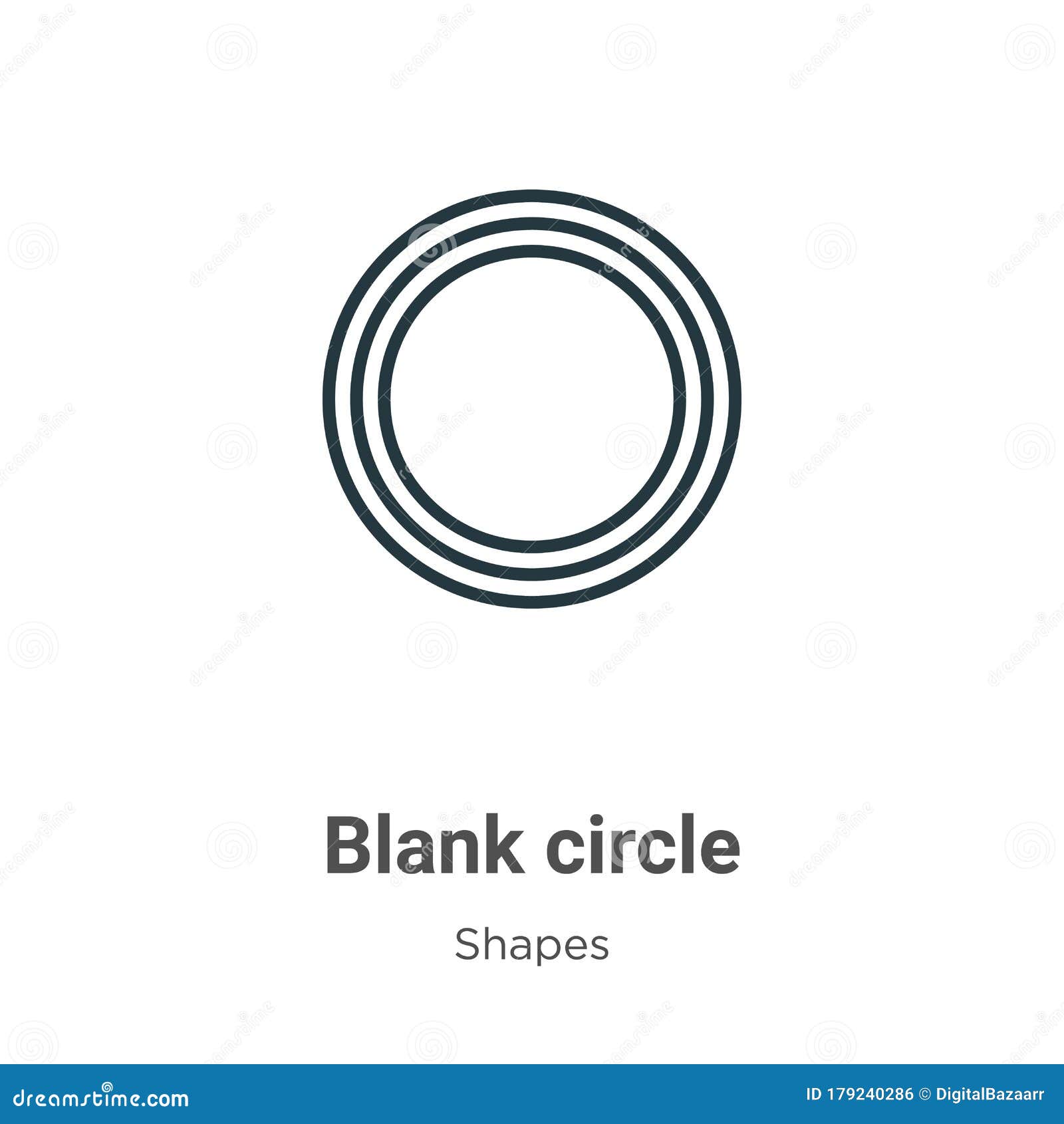 Blank Circle Outline Vector Icon. Thin Line Black Blank Circle Icon ...