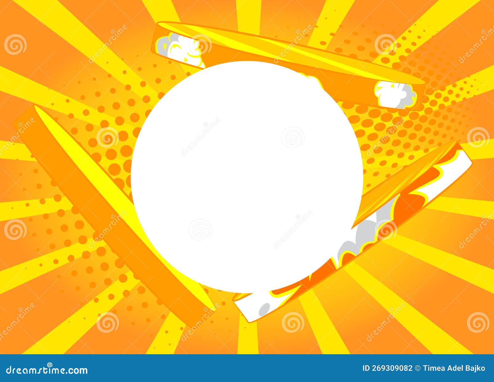 Cartoon Comic Book Vector Pop Art Comics Background. Yellow ...