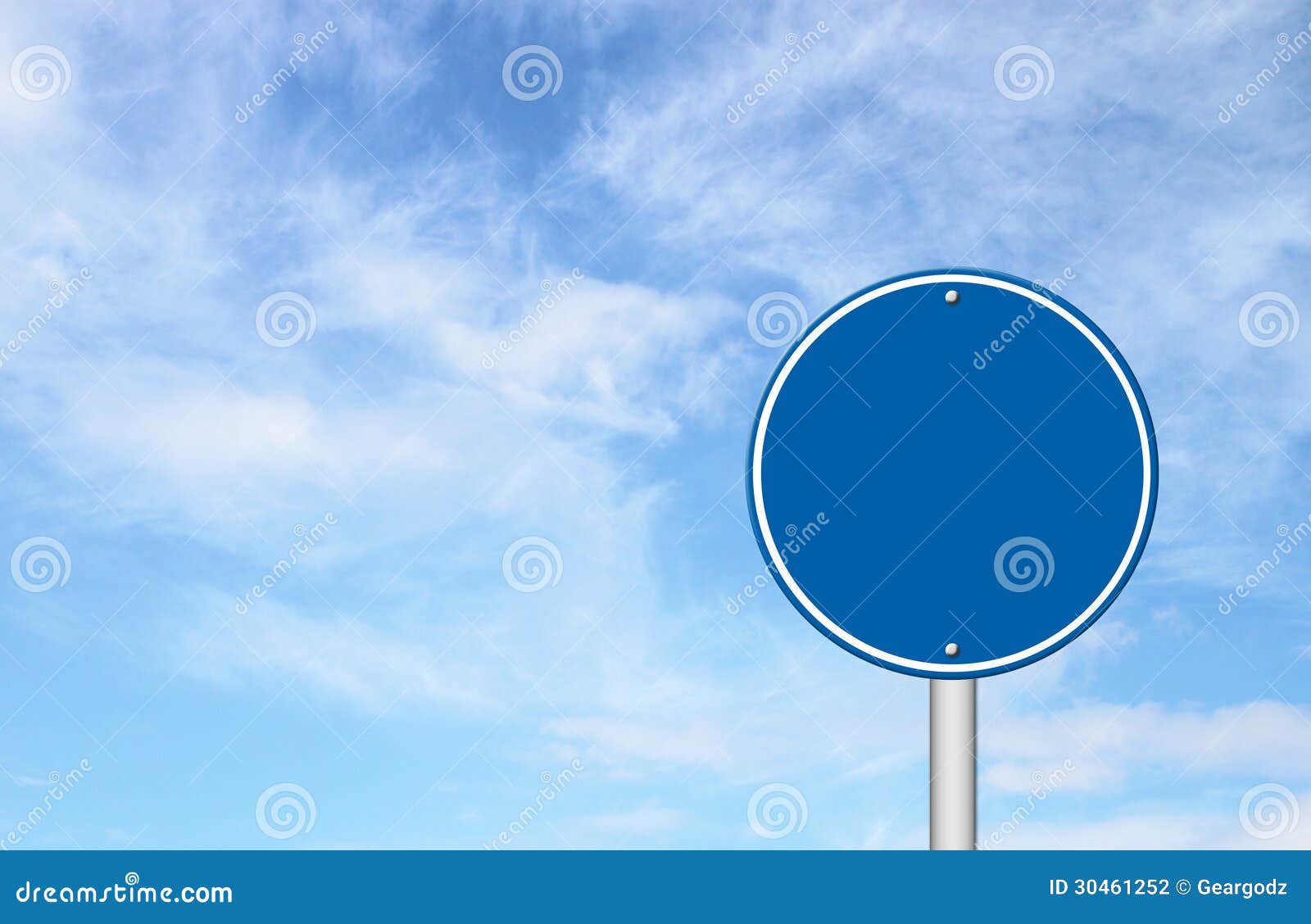 Blank Circle Sign with Blue Sky Stock Illustration - Illustration of ...