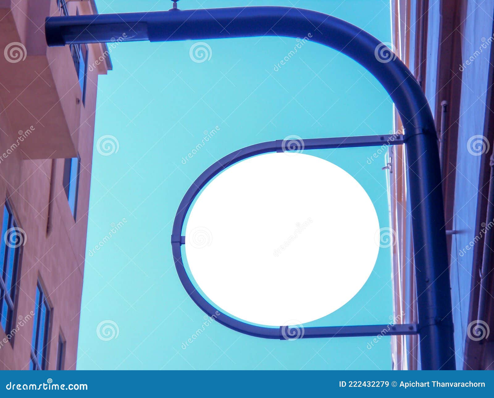 Blank Circular Information Signage Stock Image - Image of mock ...