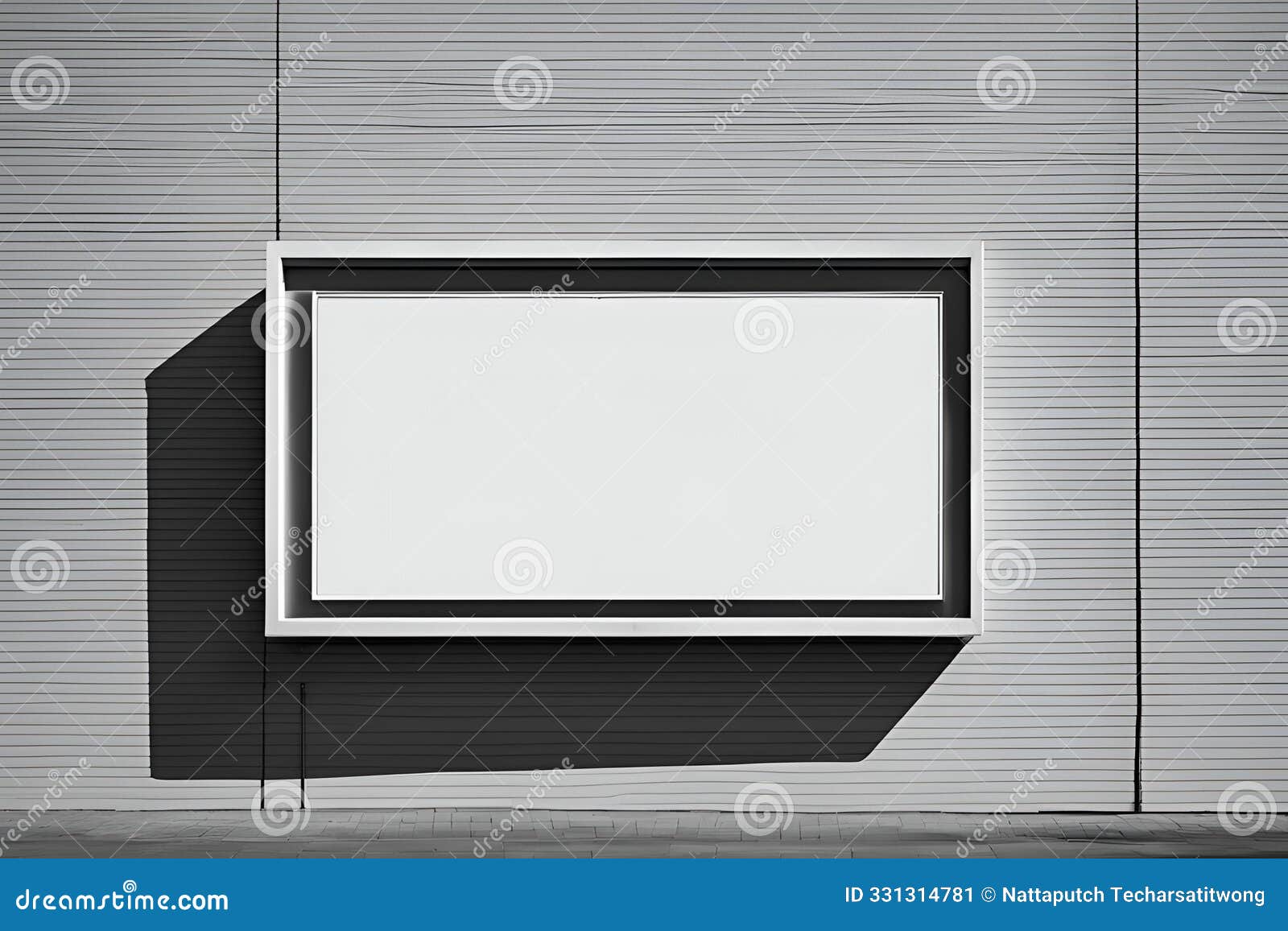 Blank City Billboard Sign on a Wall Stock Image - Image of marketing ...