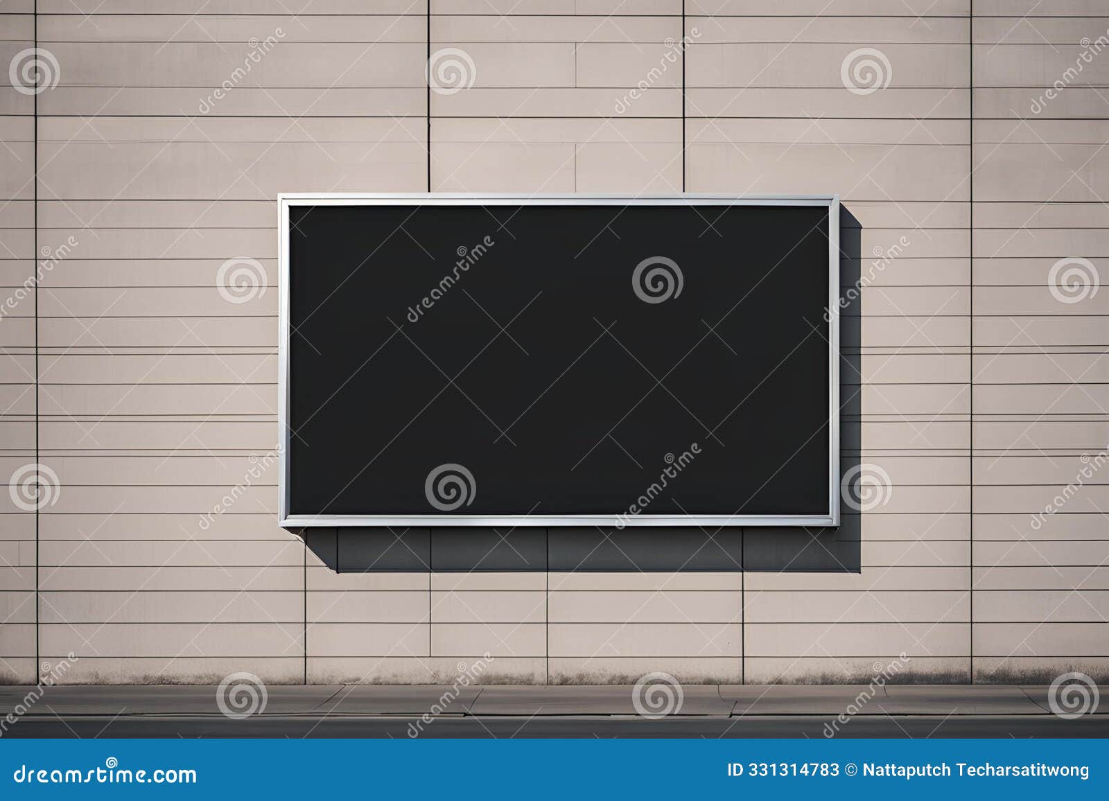 Blank City Billboard Sign on a Wall Stock Image - Image of background ...