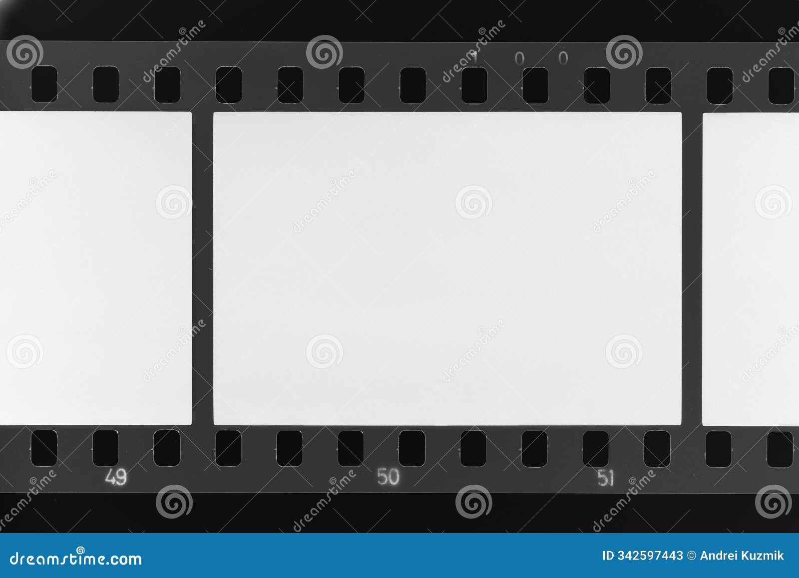 Blank Clean Strip of 35mm Film with Perforations and Marks Shows ...