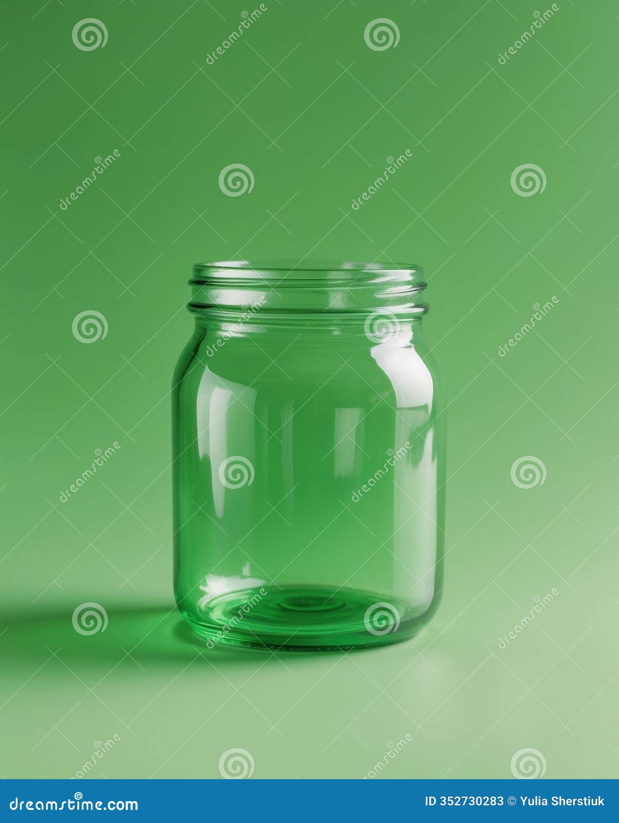 Blank Clear Green Jar Mockup on Green Background Stock Illustration ...