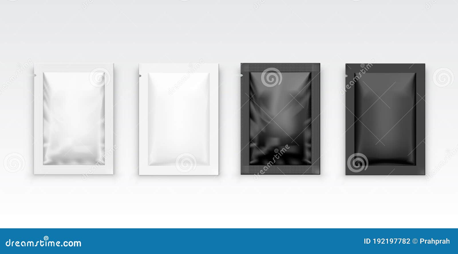 Blank Clear Sachet for Food, Medical or Cosmetics Stock Illustration ...