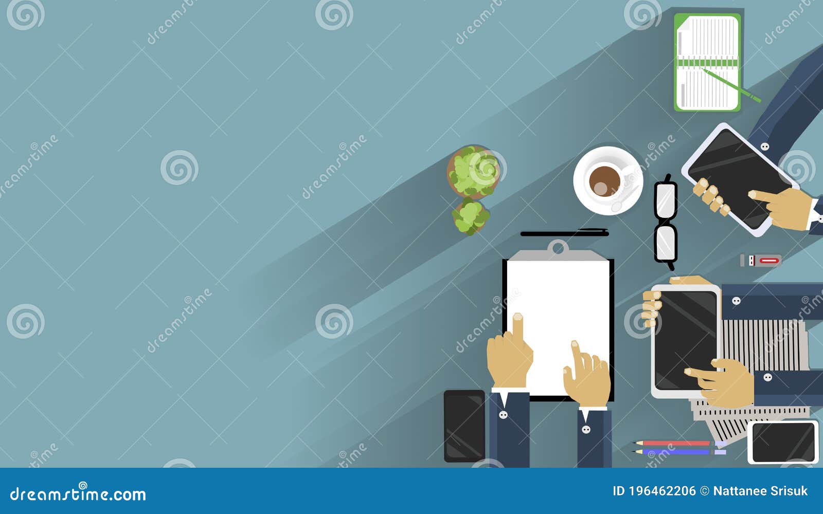 Blank Clipboard in Hands Businessman with Tablet,smartphone ...