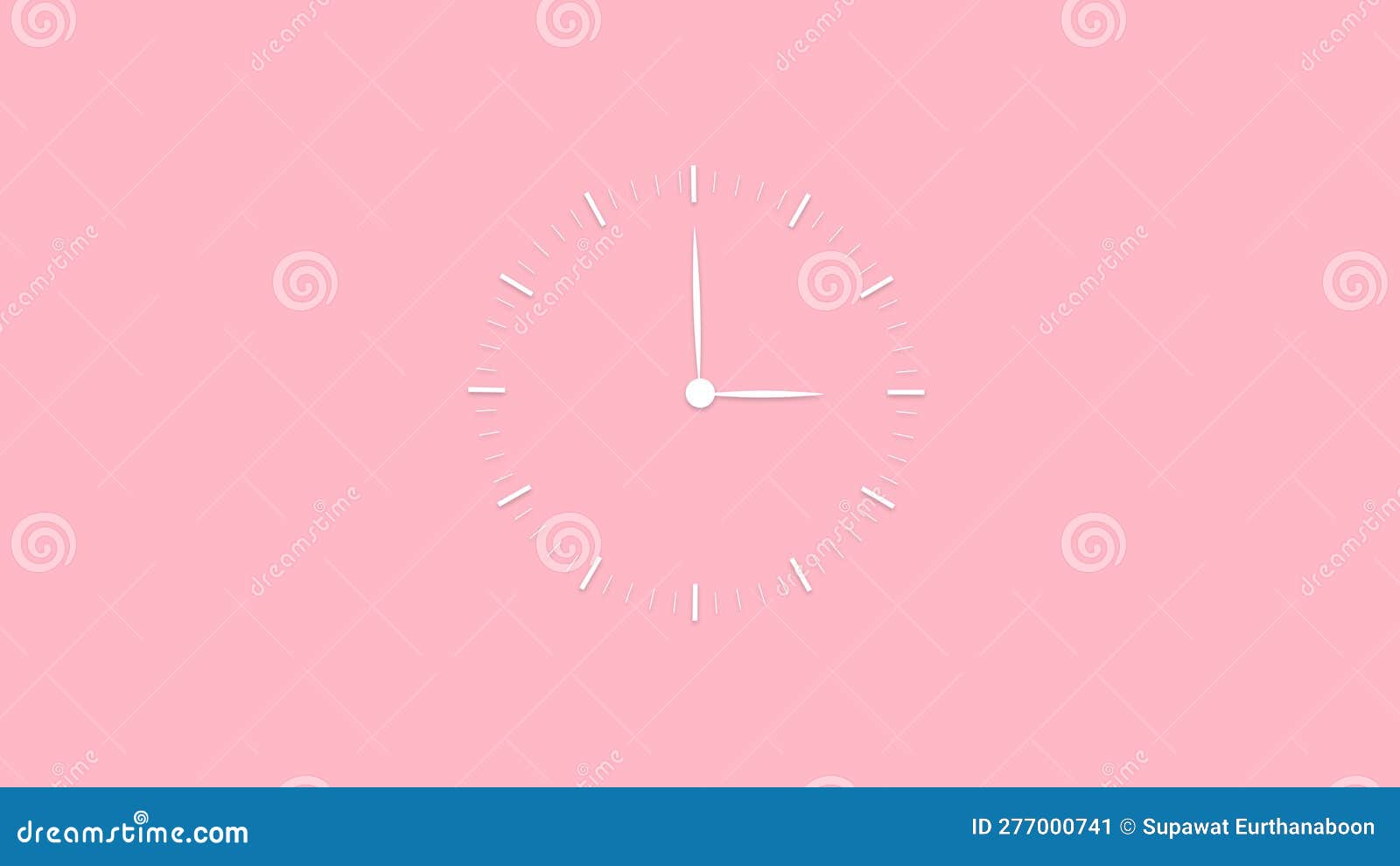 Blank Clock on Pink Background. Minimalistic Design of Wall Clock Stock ...