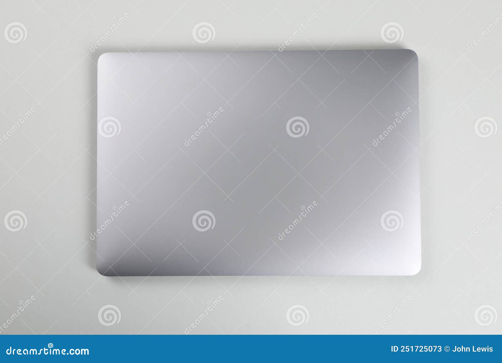 Blank Close Laptop on White Table, Top View Stock Image - Image of ...