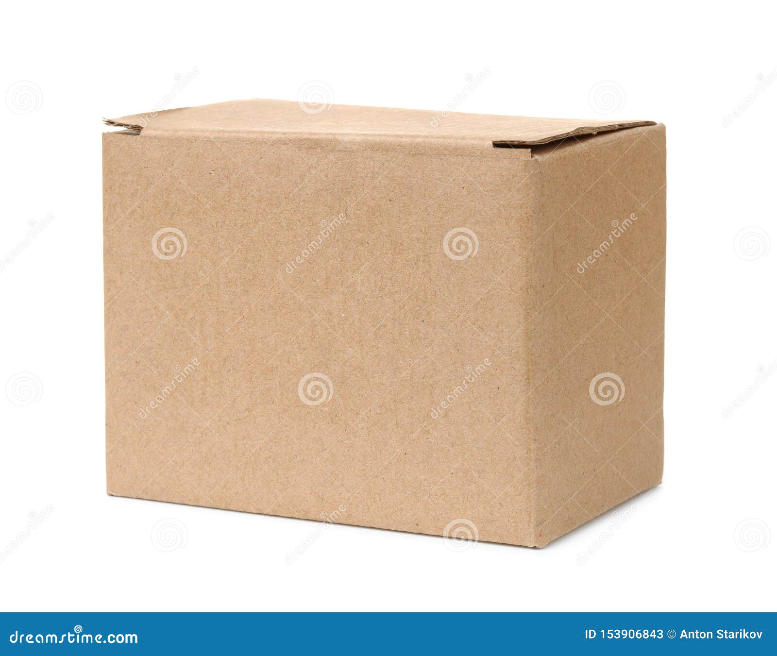 Blank Closed Brown Cardboard Box Stock Image - Image of isolated ...
