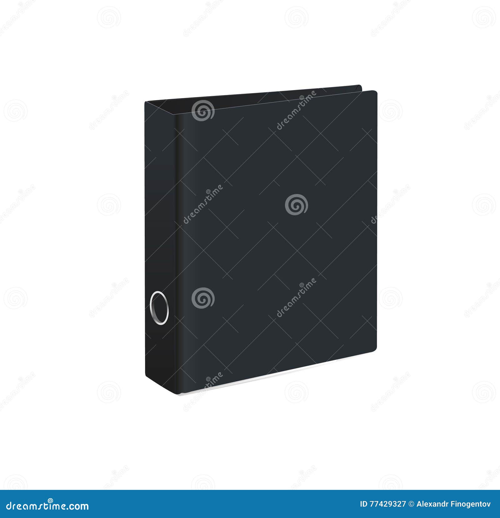 Blank Closed Office Binder. Black Cover. Isometric View, on White ...